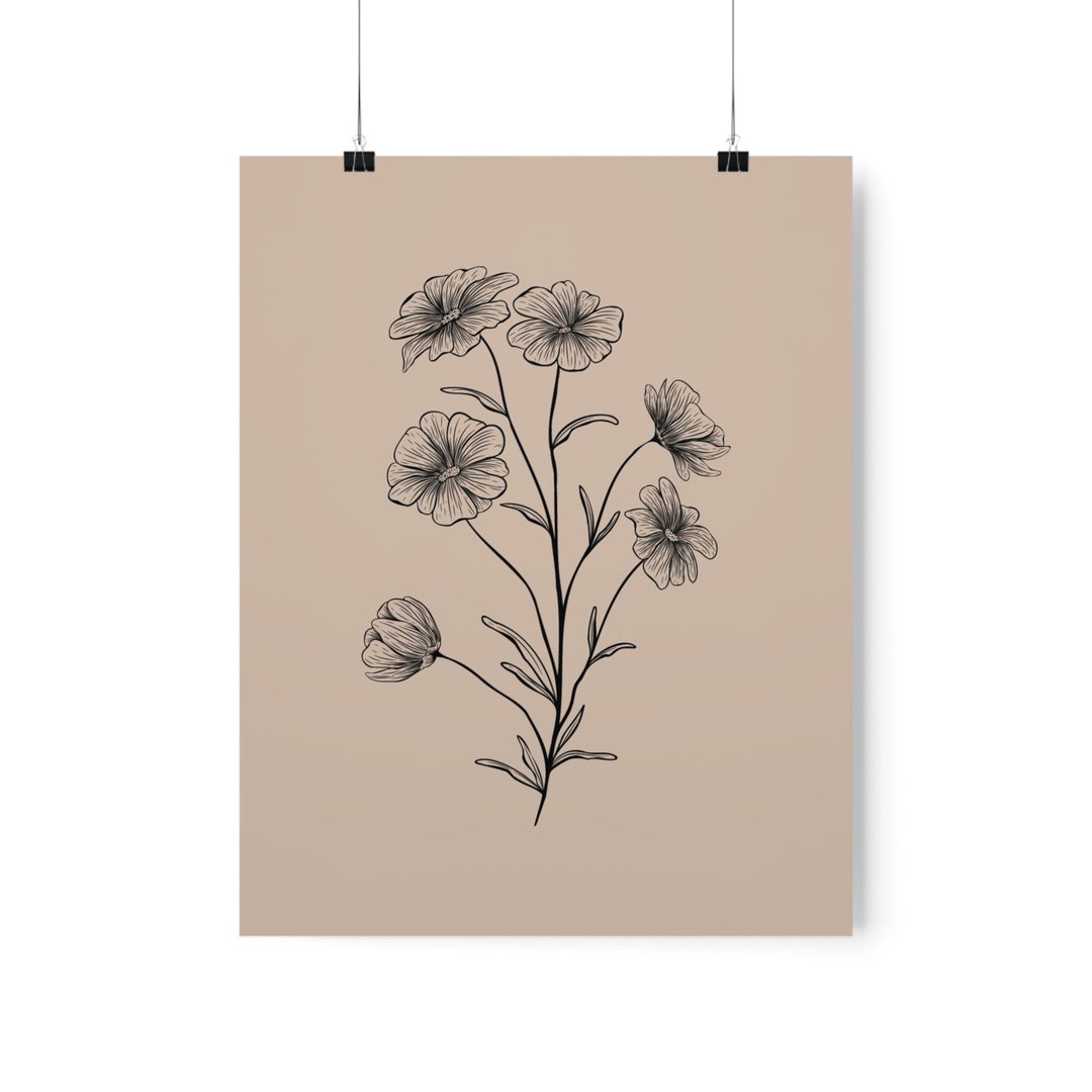 Boho Flower Art | Flower Art| Wall Art | Flower Art Premium Matte ...