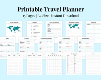 Printable Travel Planner | Digital Travel Planner | Trip Planner ...