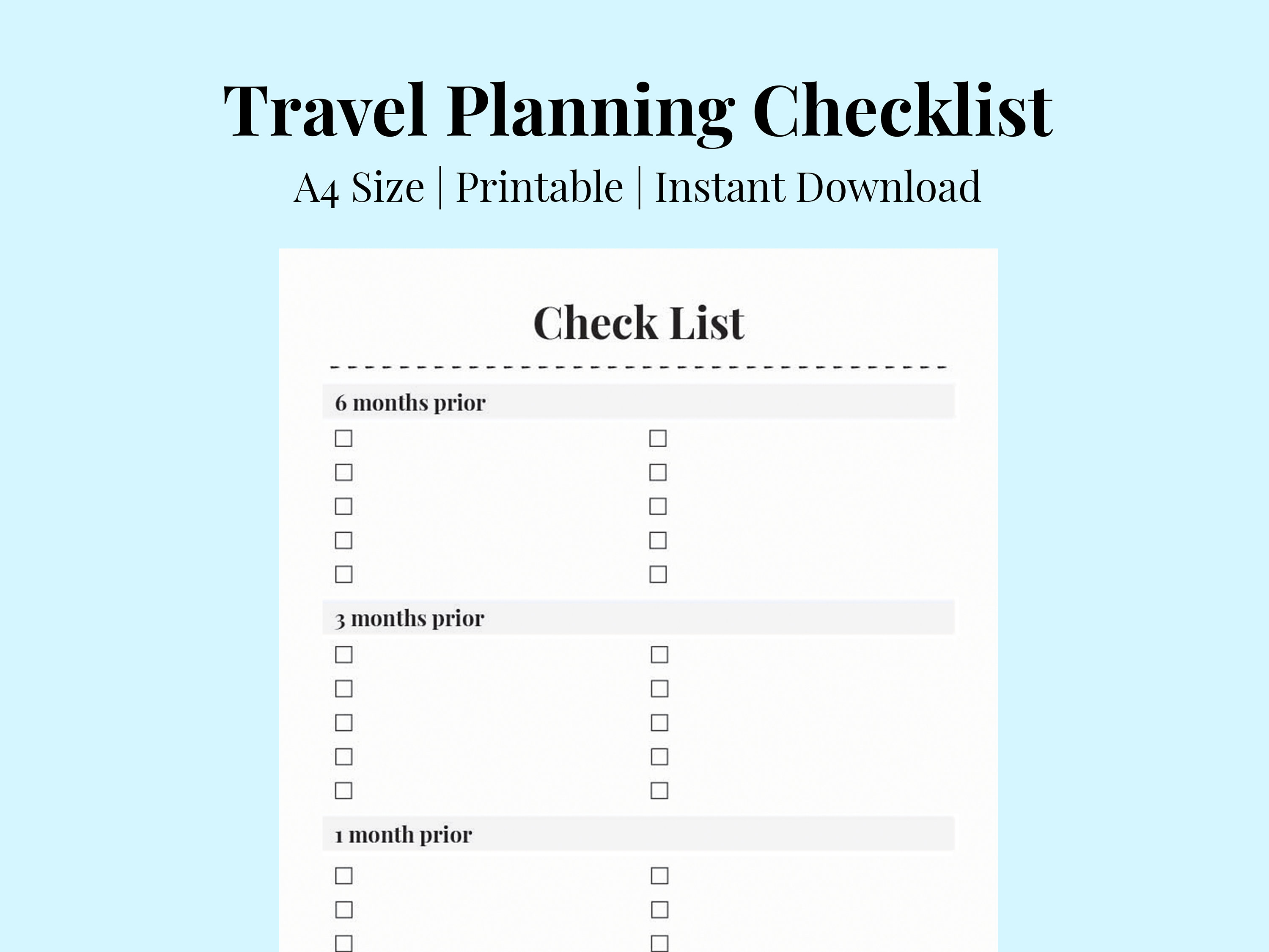 Travel Planning Checklist Travel Checklist Travel Planner Printable ...