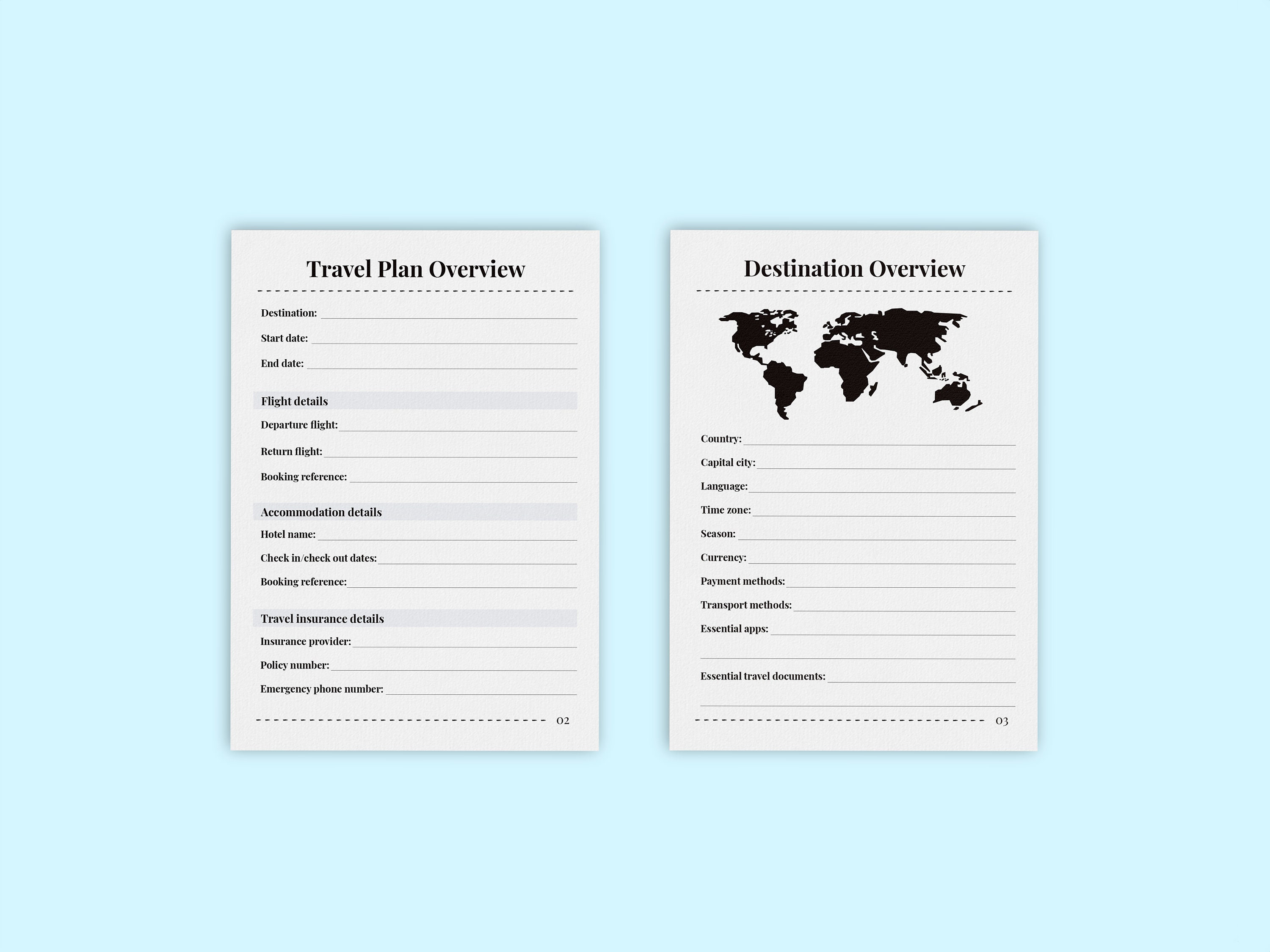 Printable Travel Planner | Digital Travel Planner | Trip Planner ...