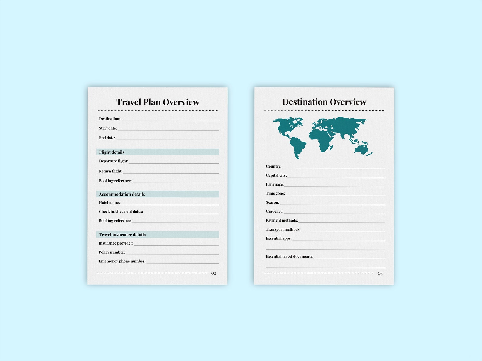 Printable Travel Planner: A4, 15-page Trip Itinerary (digital Download ...