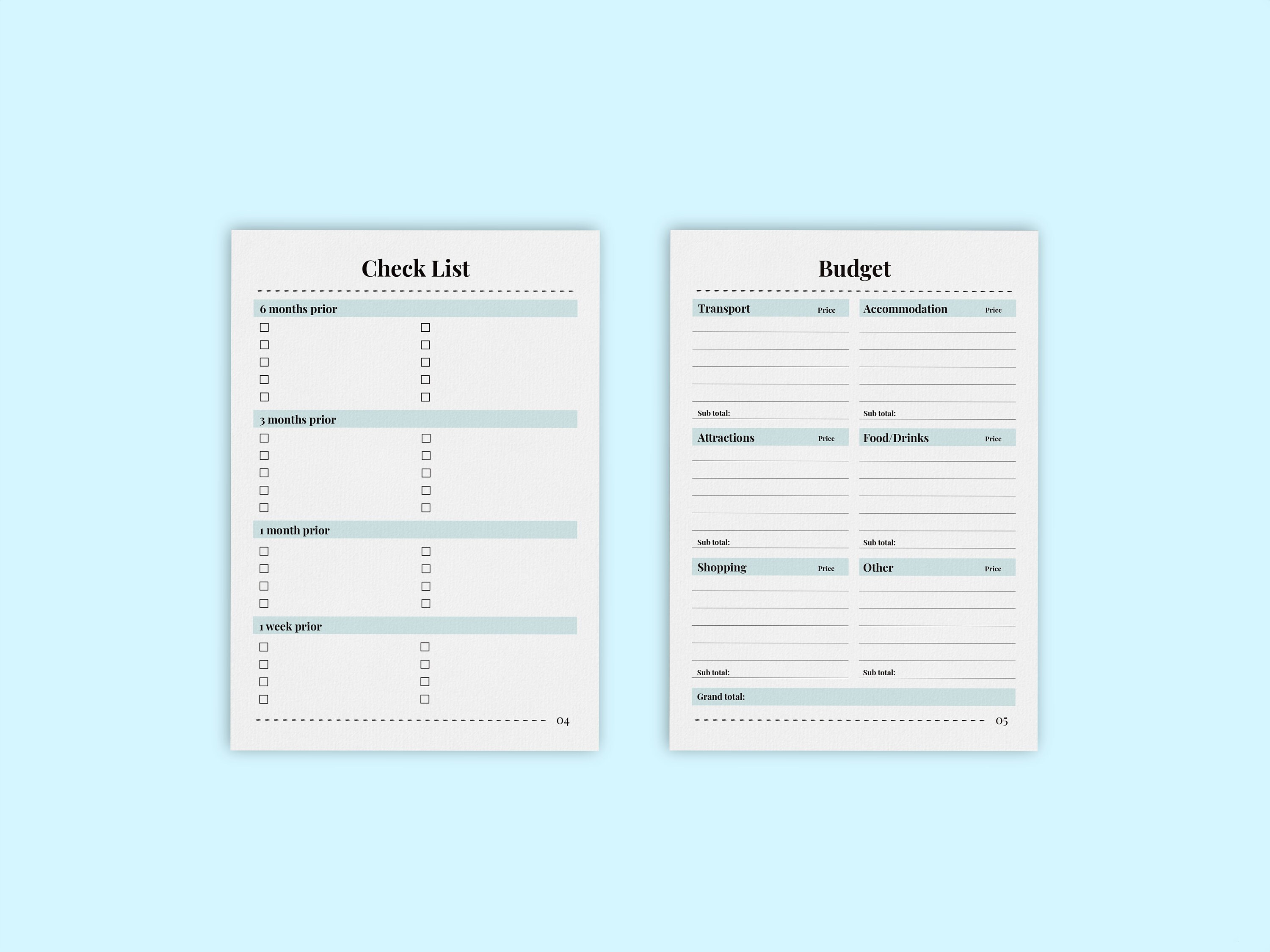 Printable Travel Planner: A4, 15-page Trip Itinerary (digital Download ...