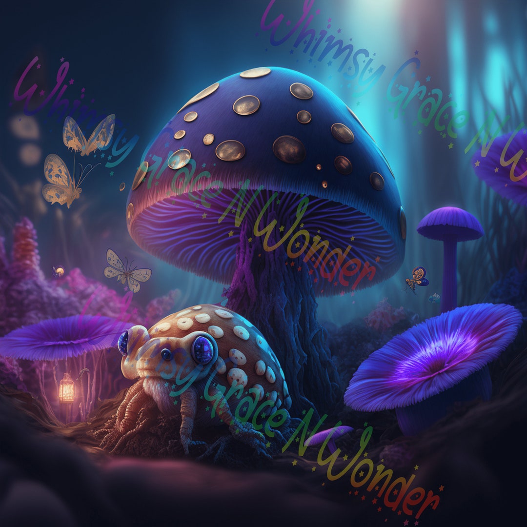 Fairy Garden Mushroom Frog PNG - Etsy
