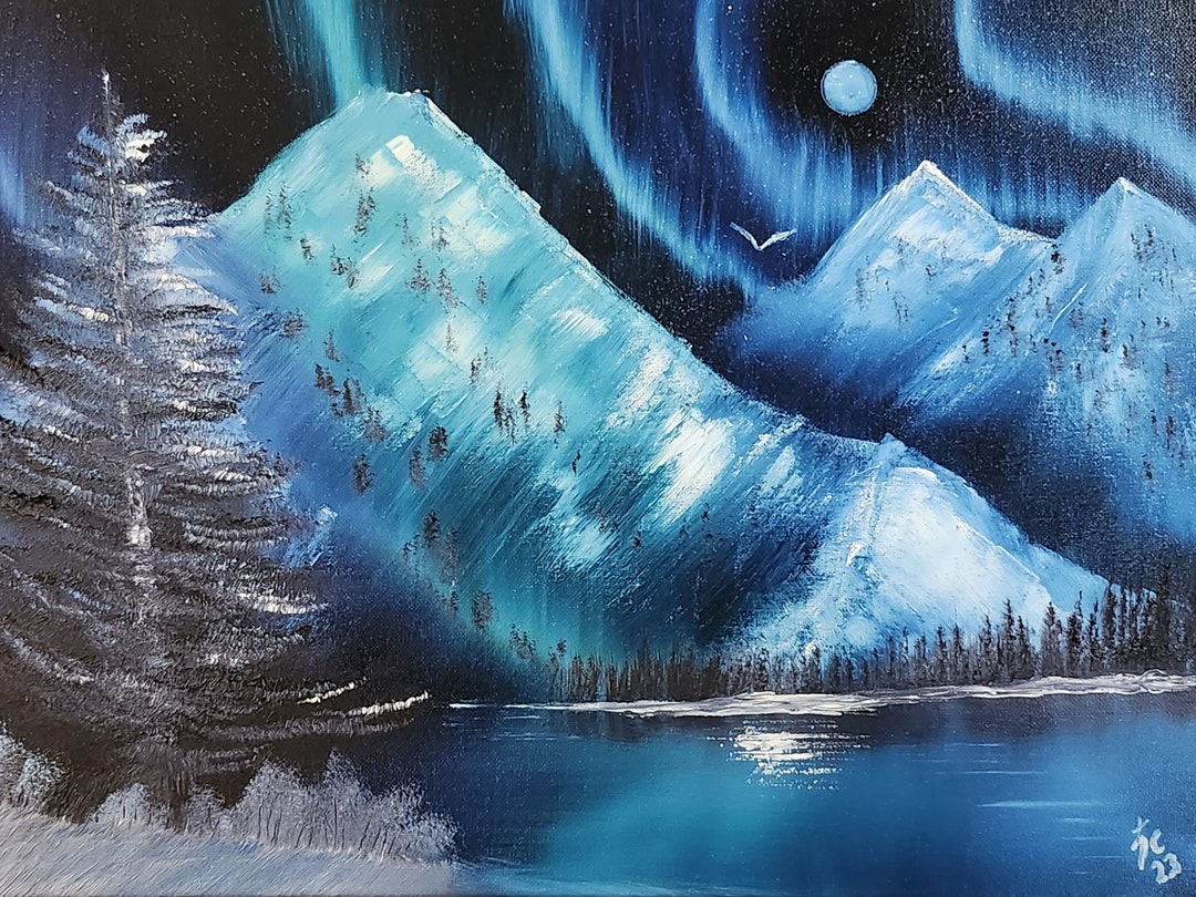 Black Ice Mountain - 0il Painting - Etsy