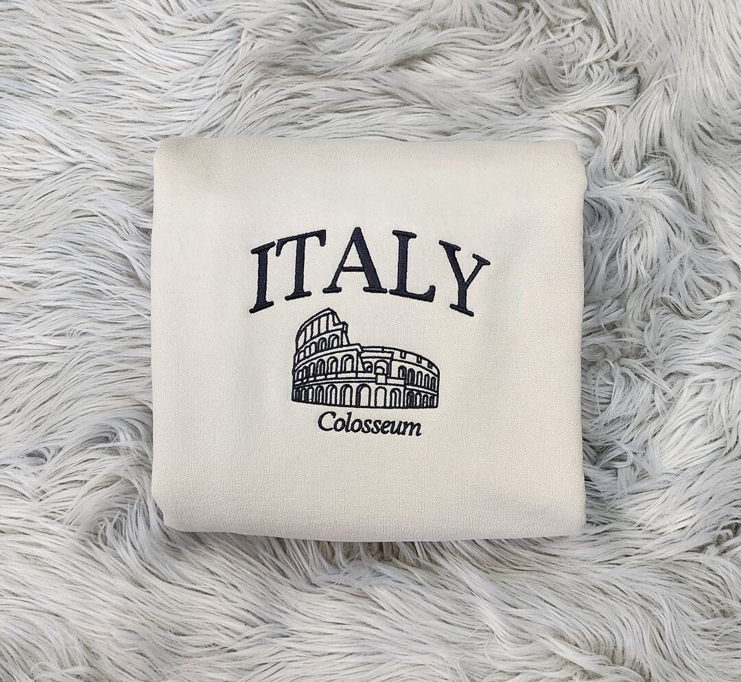Embroidered Italy Colosseum Crewneck - Travel in Italy Unisex ...