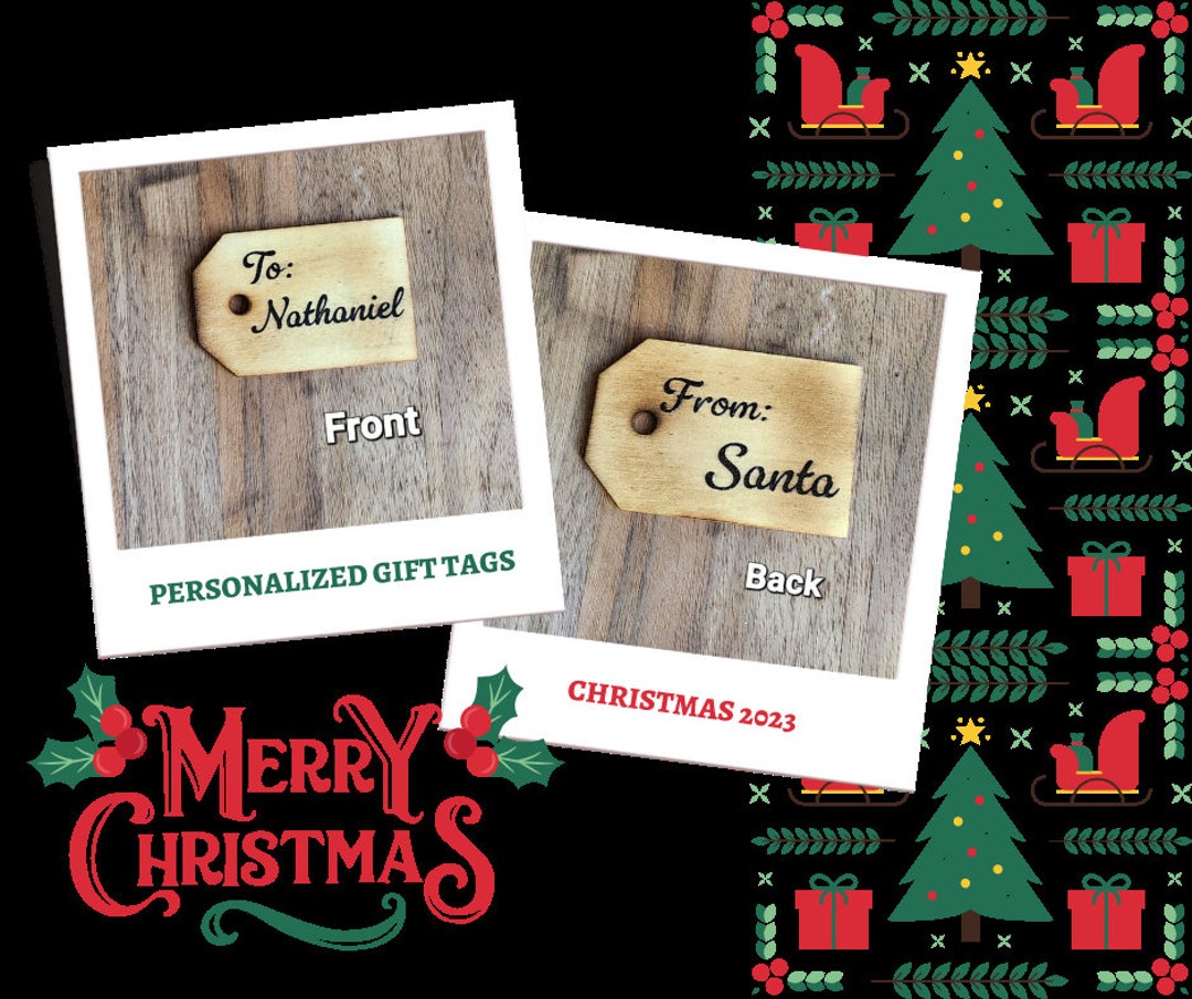 Rustic Gift Tag Wood Burned Personalized Ornament / Gift From Santa - Etsy