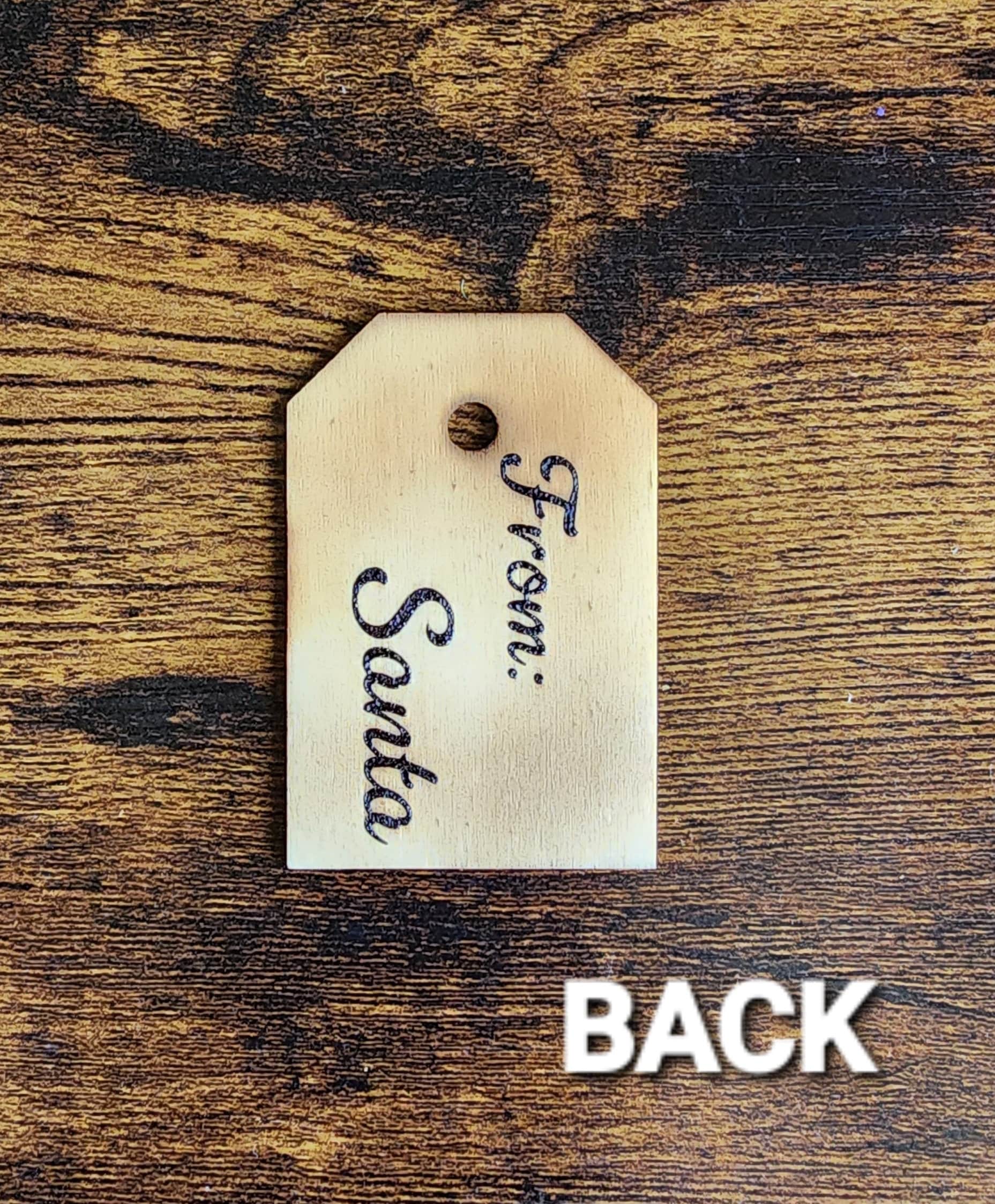 Rustic Gift Tag Wood Burned Personalized Ornament / Gift From Santa - Etsy