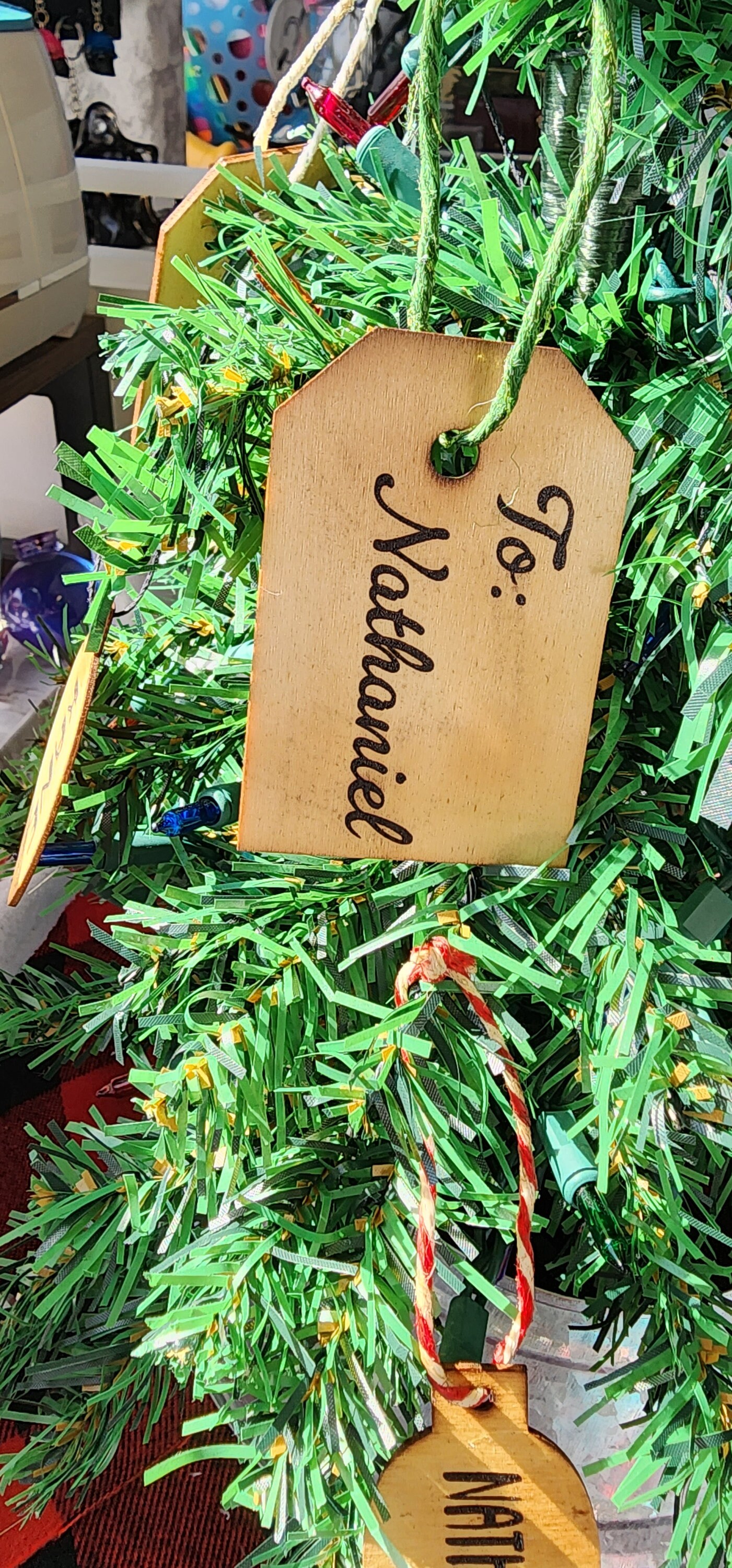 Rustic Gift Tag Wood Burned Personalized Ornament / Gift From Santa - Etsy