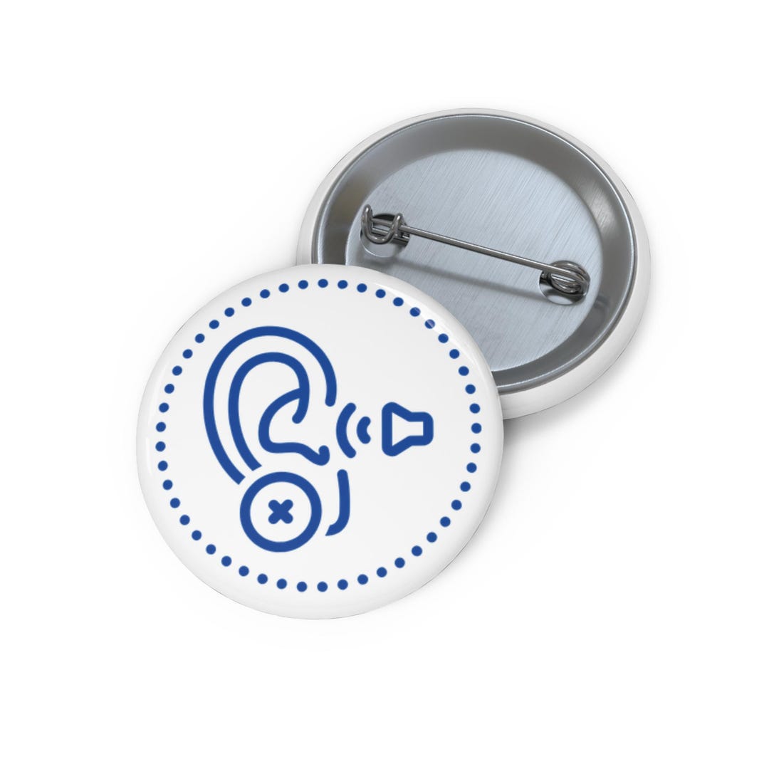 Deaf, Blue, Hearing Aid, ASL, Deaf Awareness Custom Pin Buttons - Etsy