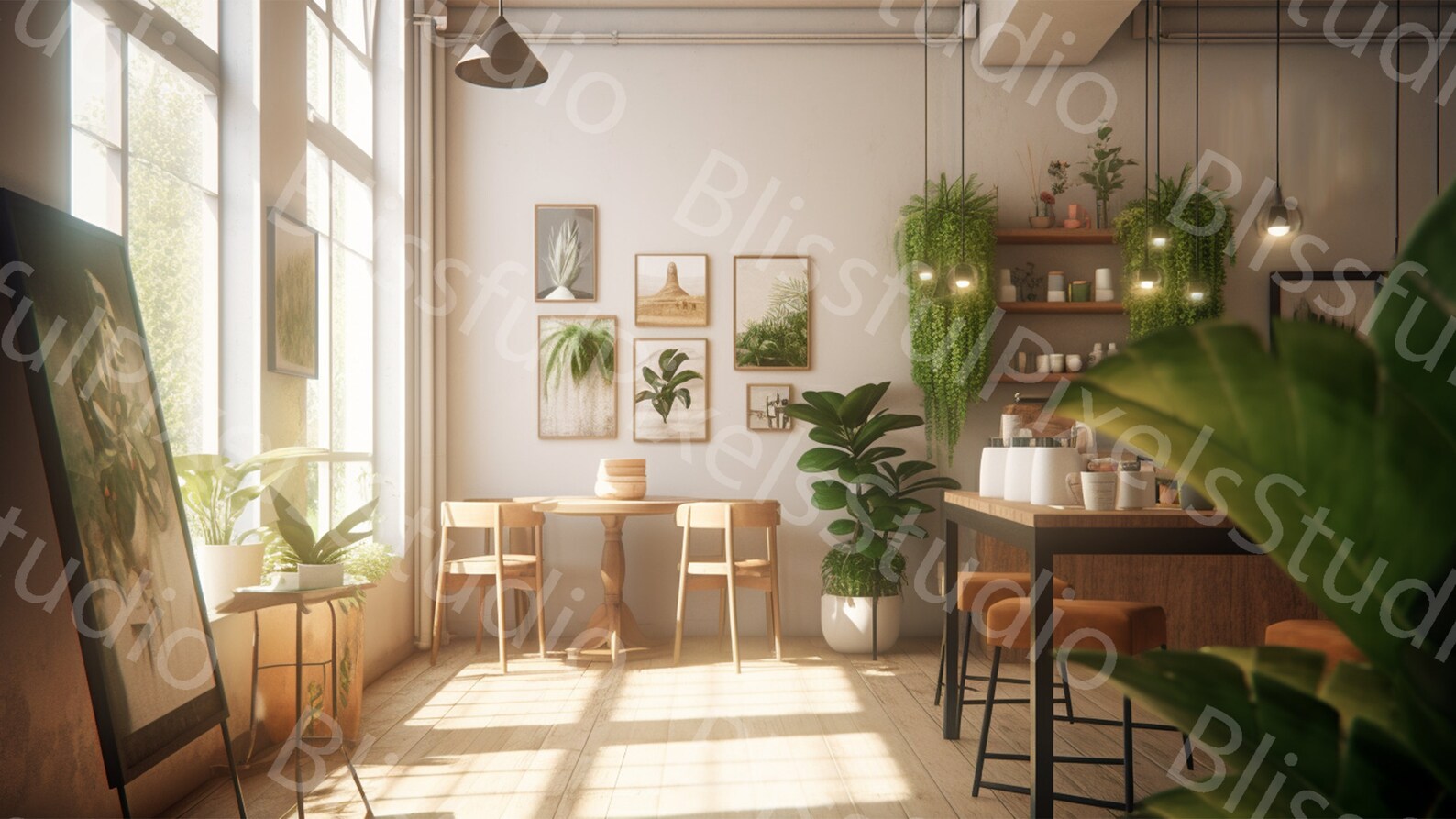 Modern Coffee Shop Virtual Background Bundle - Set of 4 - Etsy