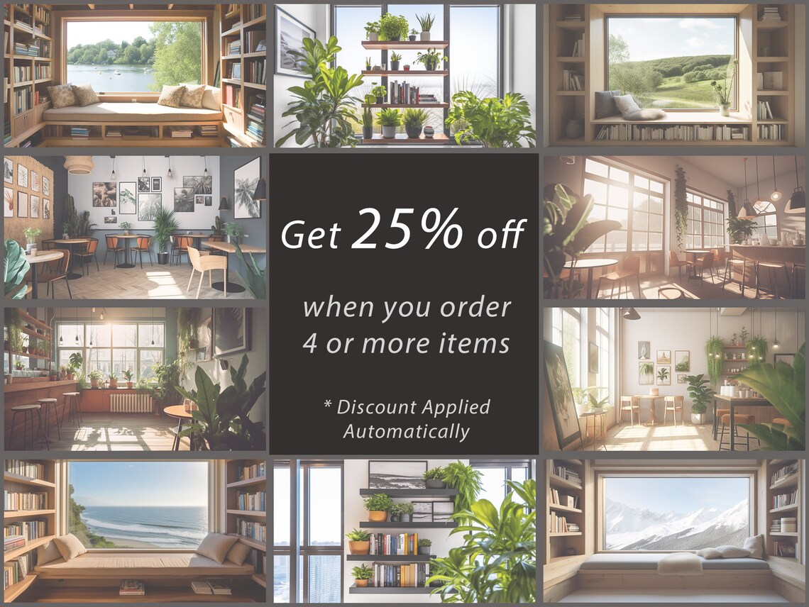 Reading Nook Virtual Background - Ocean View, Beach, Bookshelf, Bay ...