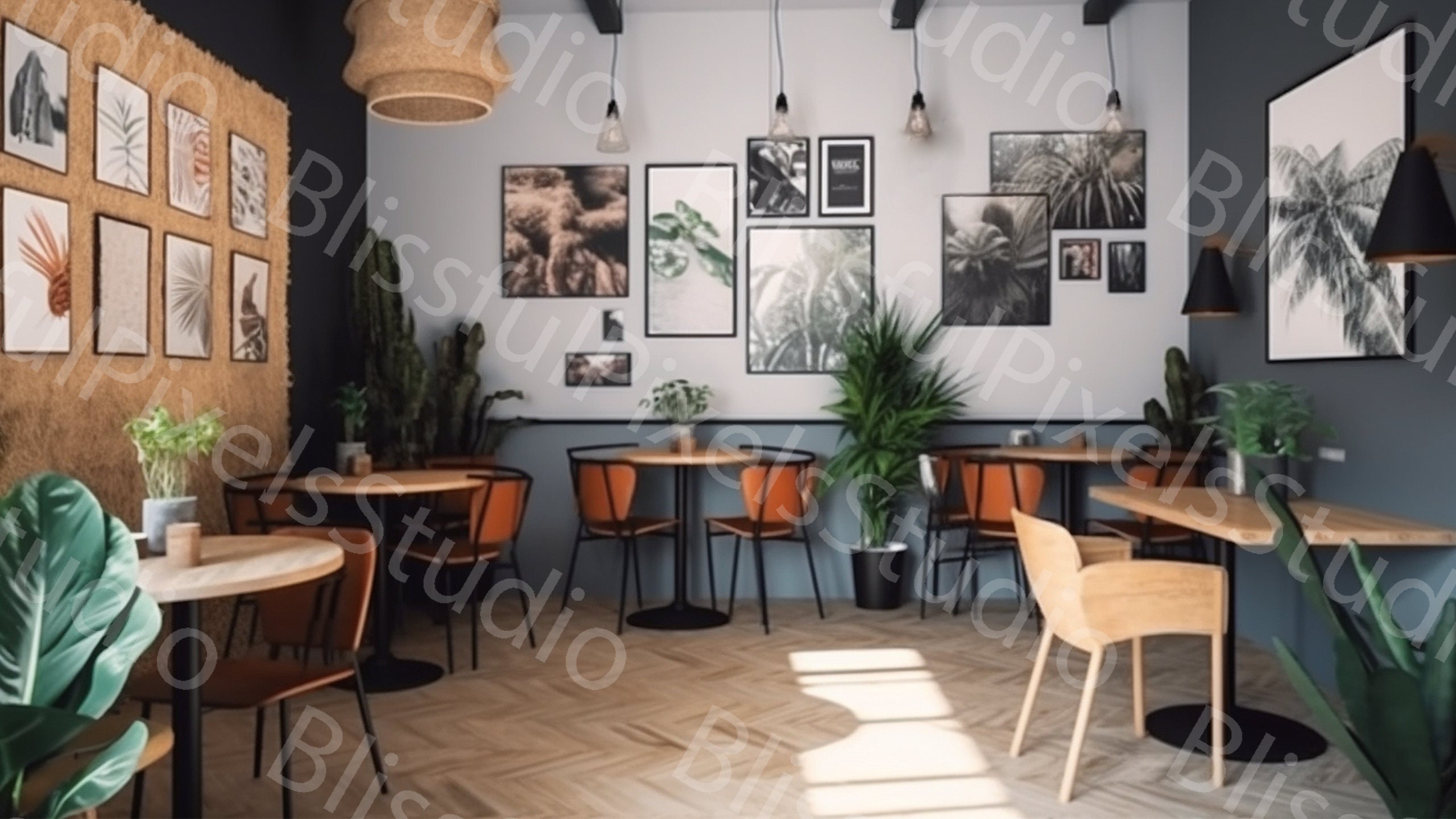 Modern Coffee Shop Virtual Background Bundle - Set of 4 - Etsy