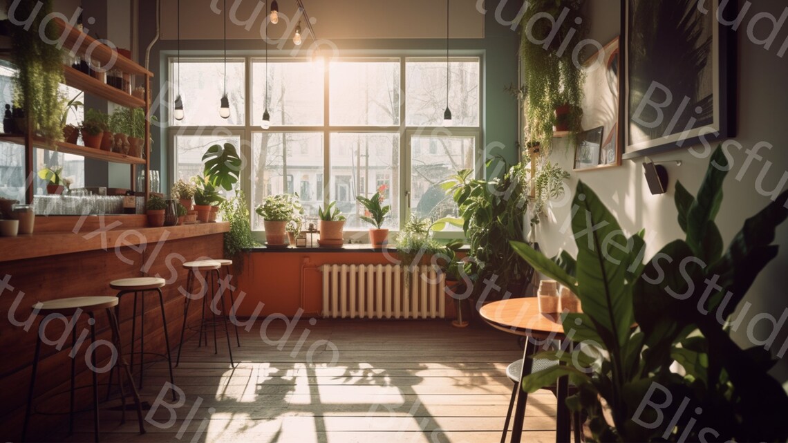 Modern Coffee Shop Virtual Background Bundle - Set of 4 - Etsy