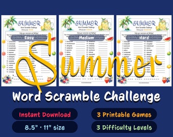 Summer Word Search Puzzle Pack - 3 Printable Games: Easy, Medium, Hard ...
