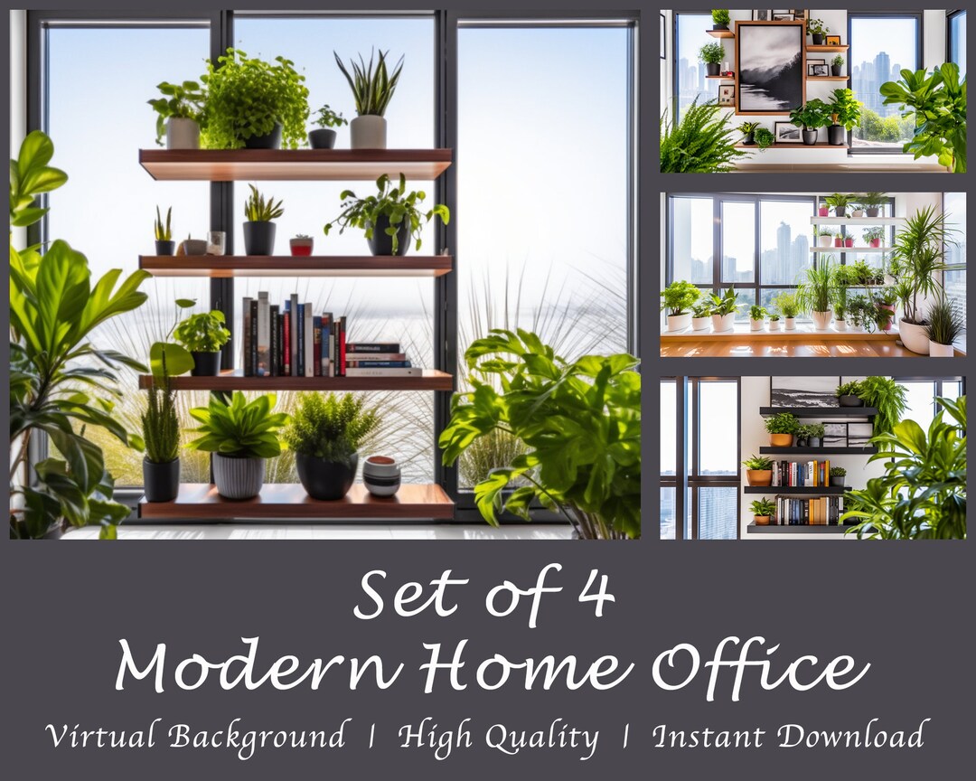 Modern Home Office Virtual Background Bundle - Set of 4 - Etsy
