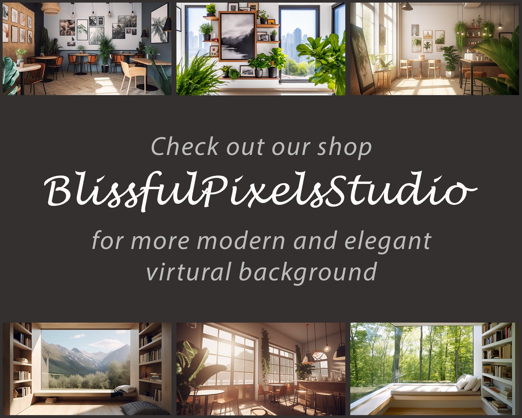 Reading Nook Virtual Background - Peaceful Forest, Bookshelf, Window ...