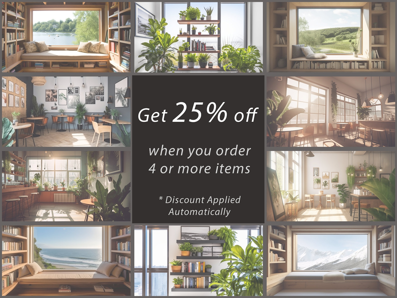 Modern Coffee Shop Virtual Background Bundle - Set of 4 - Etsy