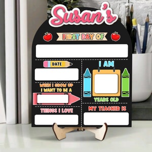 Custom First Day of Kindergarten Sign, Personalized Back to School ...