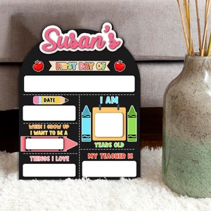 Custom First Day of Kindergarten Sign, Personalized Back to School ...