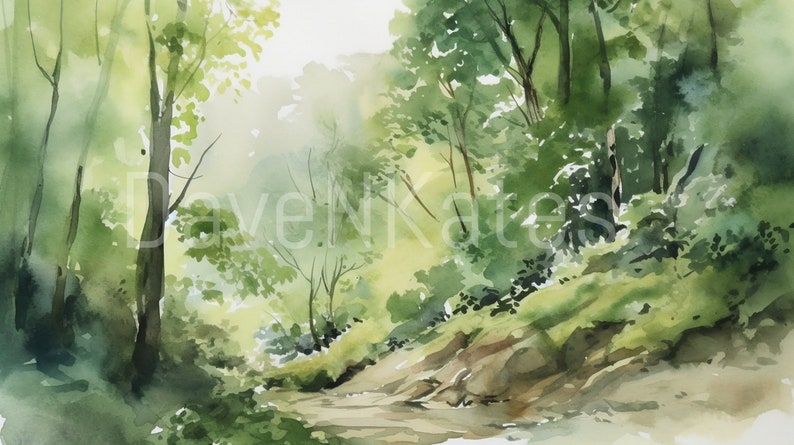 Forest Watercolor - Digital Download - Etsy