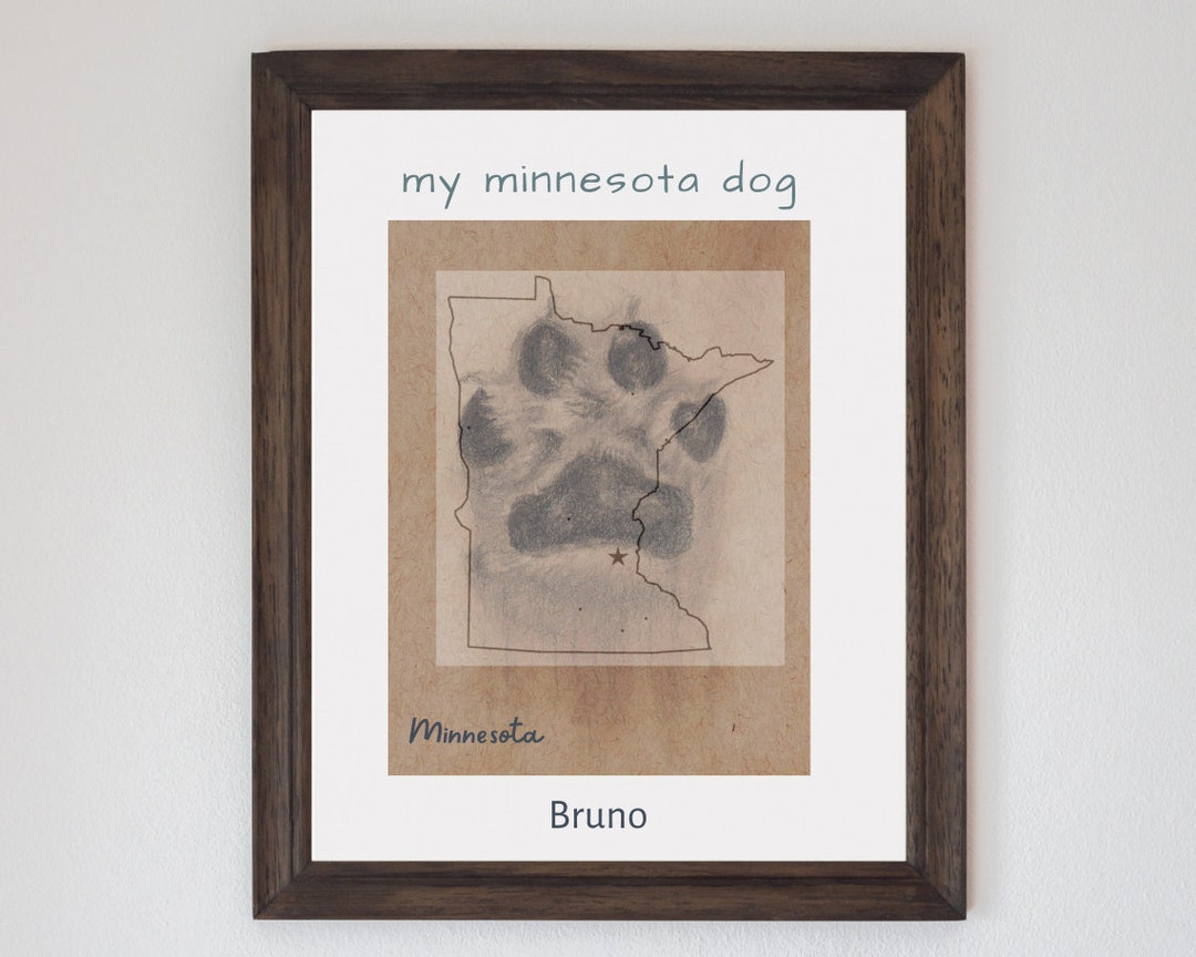Minnesota State Dog Printable Outline of Minnesota Pencil - Etsy