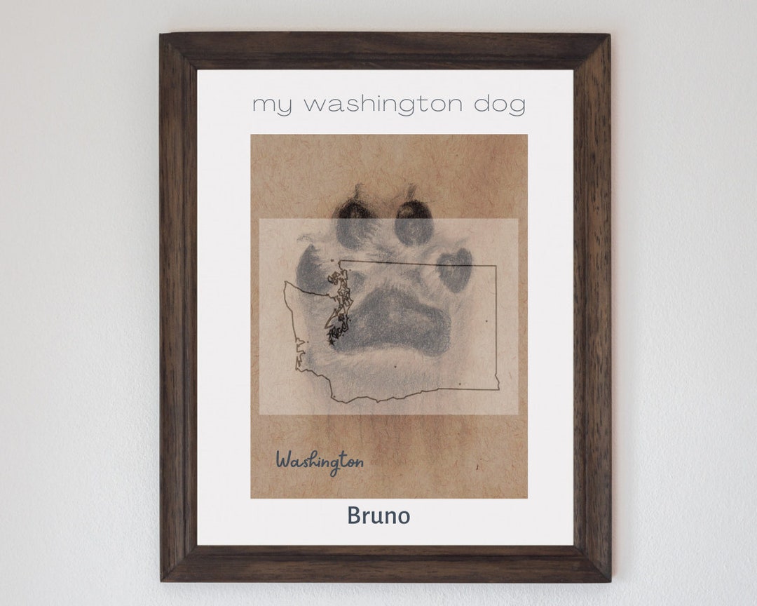 Washington State Dog Printable Outline Washington Graphite - Etsy
