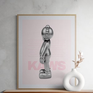 Kaws Pink/chrome Poster, Hypebeast Toys Poster, Figure Printable Wall ...