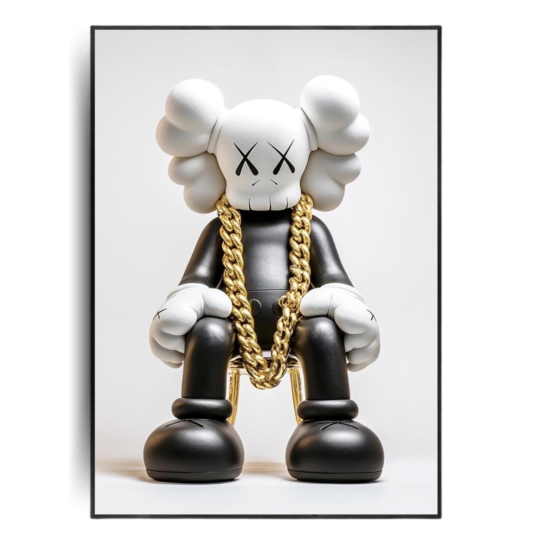 Kaws Gold Chain Poster, Hypebeast Toys Poster, Figure Printable Wall ...