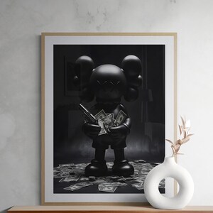 Kaws Money Wall Poster, Hypebeast Toys, Figure Printable Wall Art,decor ...