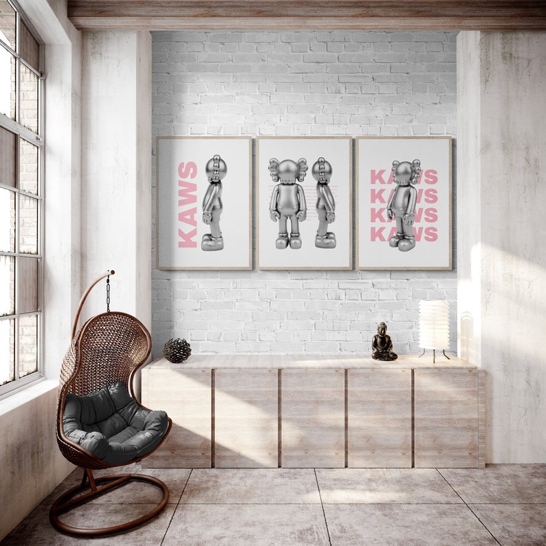 Kaws Chrome Poster, Hypebeast Toys Poster, Figure Printable Wall Art ...