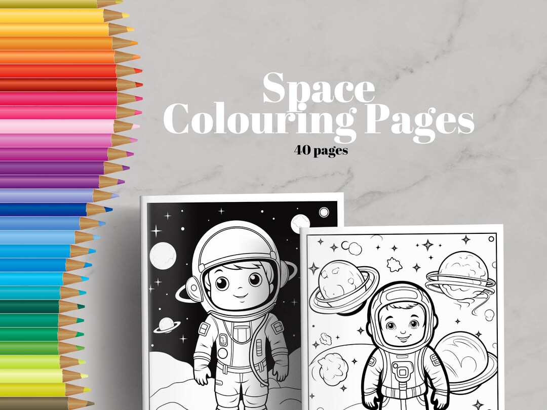 Space Colouring Book 40 Pages Space Colouring Pages Animal - Etsy