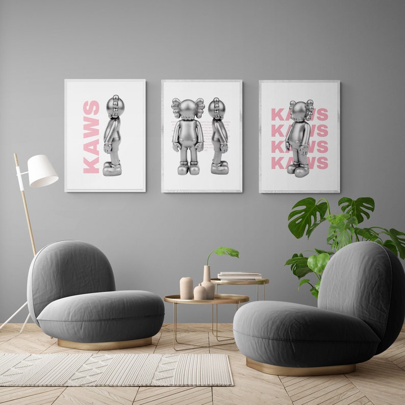 Kaws Chrome Poster, Hypebeast Toys Poster, Figure Printable Wall Art ...