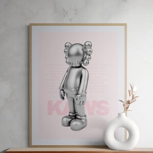 Kaws Pink/chrome Poster, Hypebeast Toys Poster, Figure Printable Wall ...
