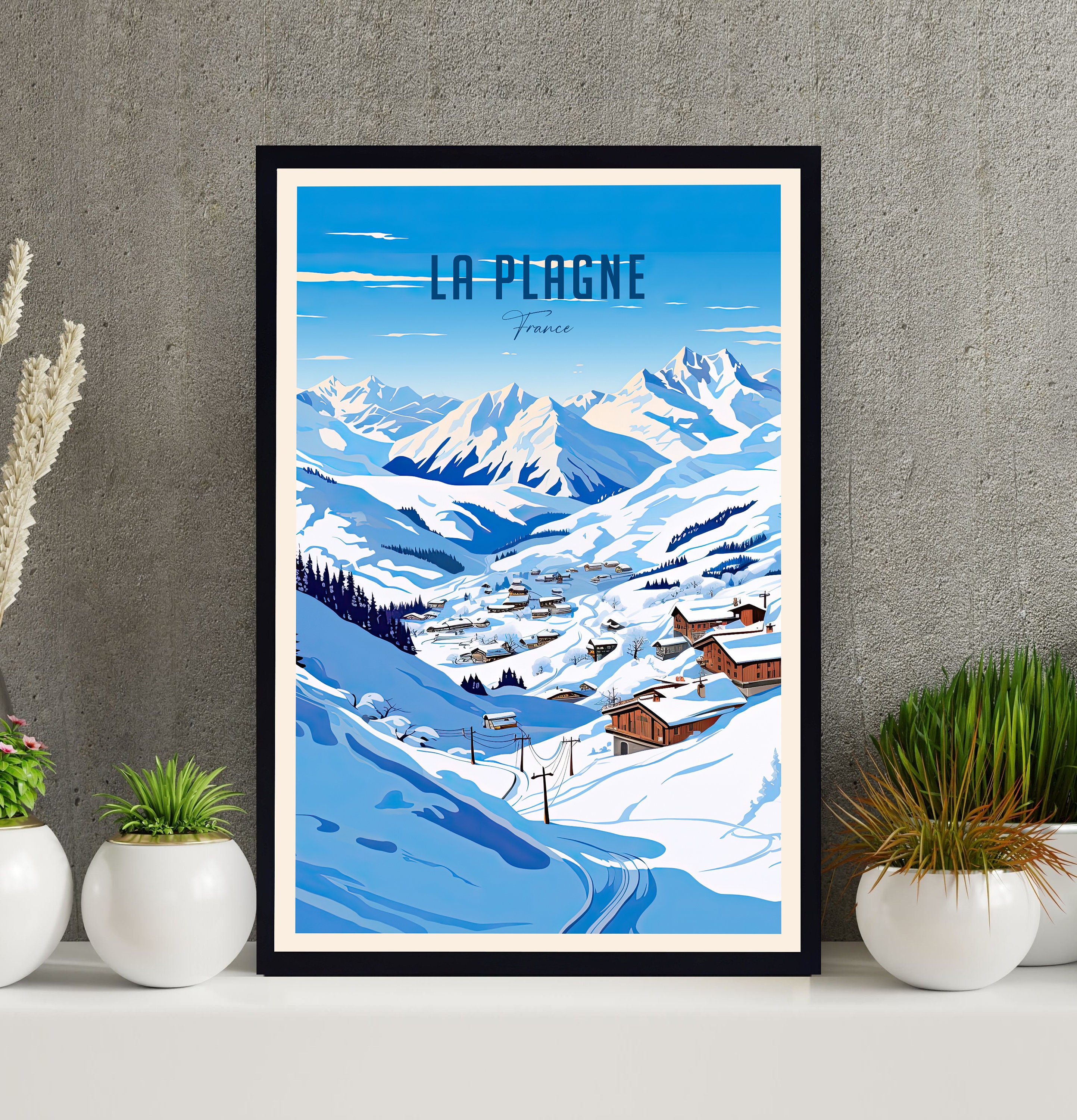 Affiche La Plagne La Plagne Print La Plagne Art France - Etsy France