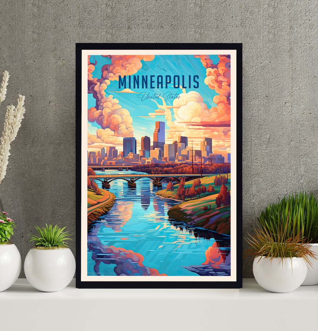 Minneapolis Poster Minneapolis Print Minneapolis Art - Etsy