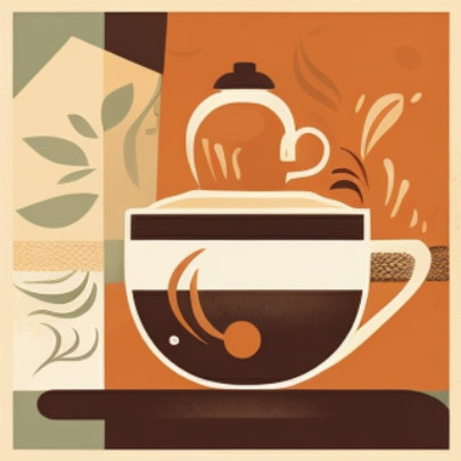 Modern Coffee Prints (collection 3): Collection of 5 Abstract Digital ...