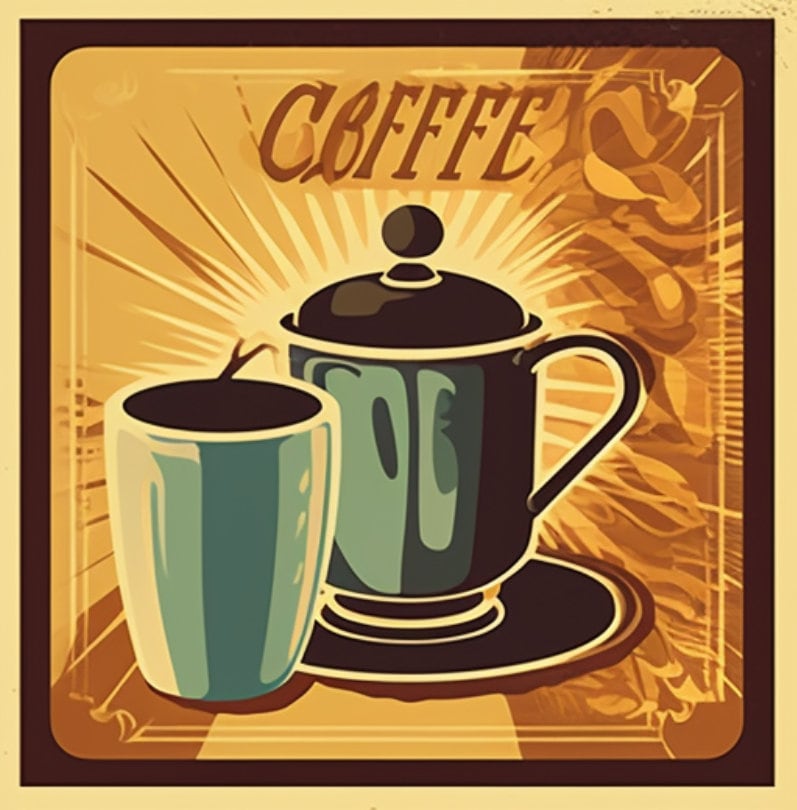 Retro Coffee Prints (collection 2): Collection of 4 Digital Art for ...