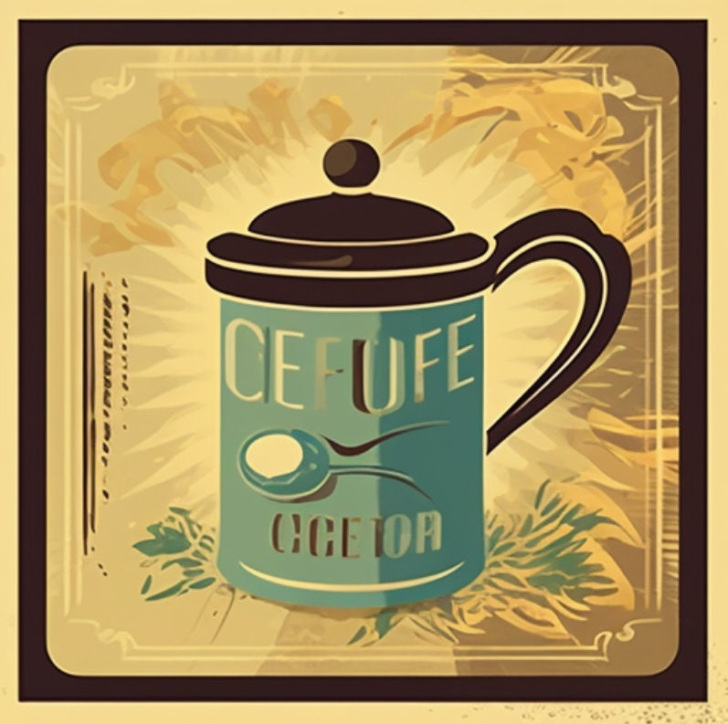 Retro Coffee Prints (collection 2): Collection of 4 Digital Art for ...