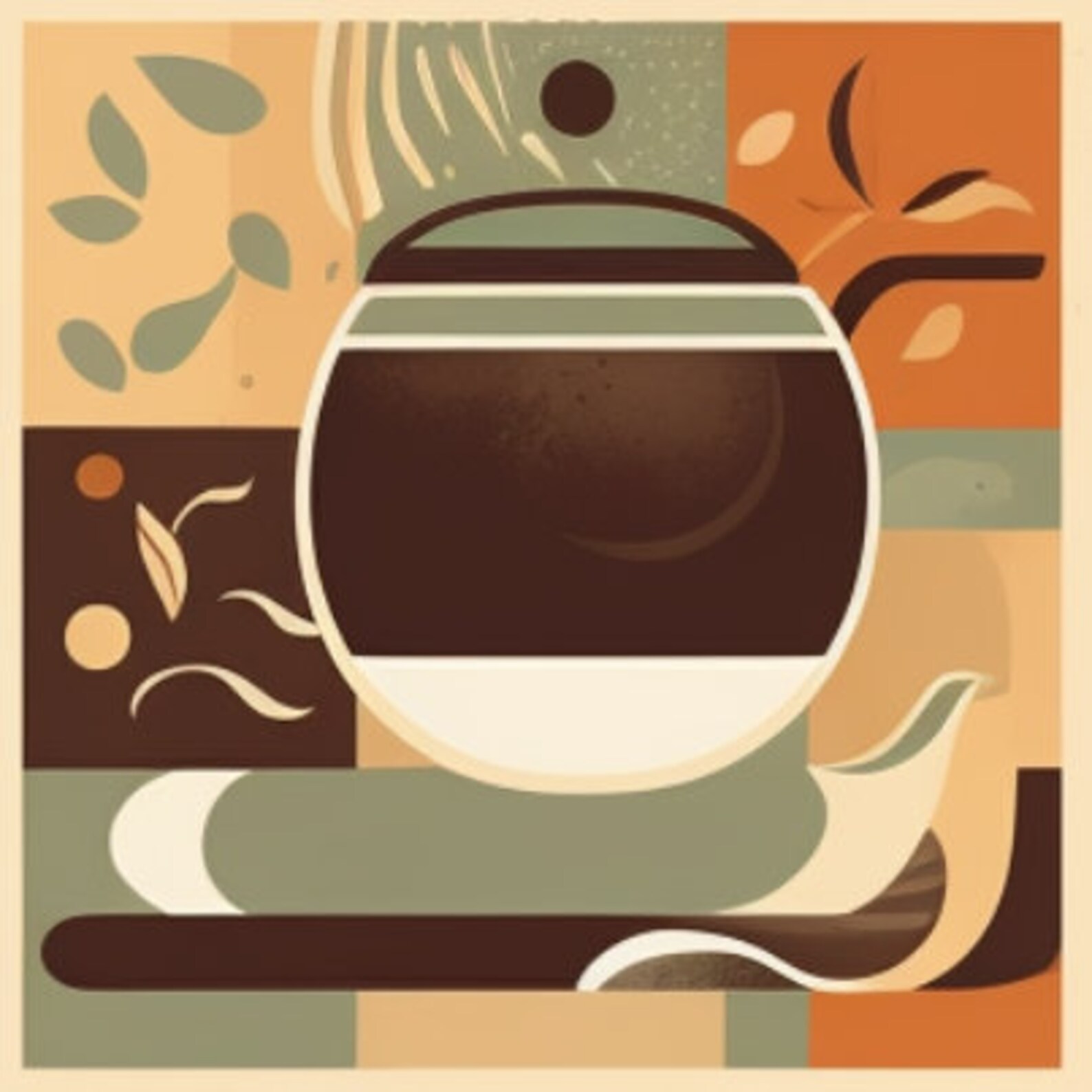 Modern Coffee Prints (collection 3): Collection of 5 Abstract Digital ...