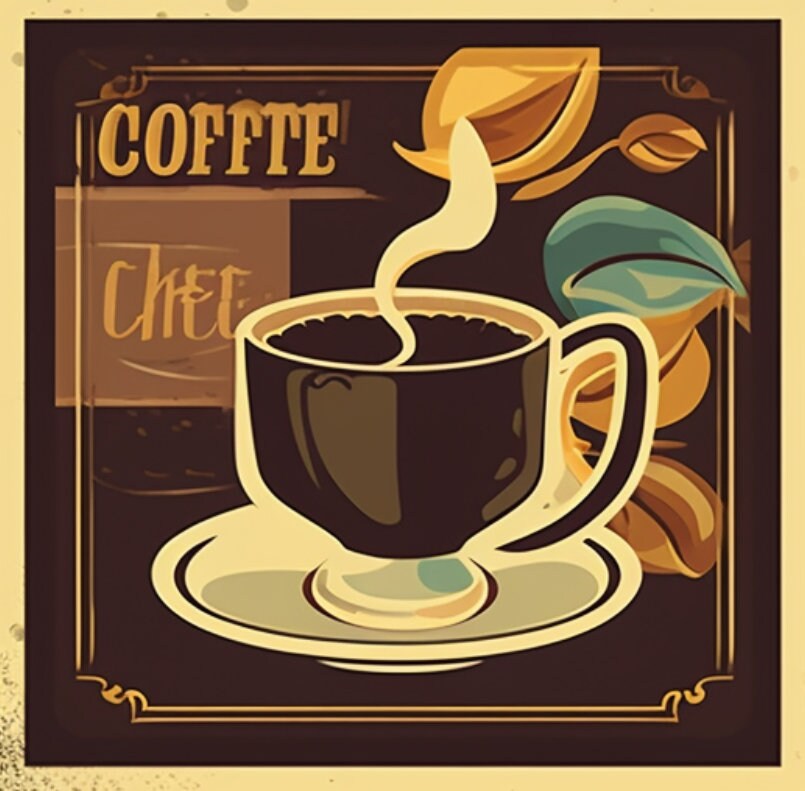 Retro Coffee Prints (collection 2): Collection of 4 Digital Art for ...