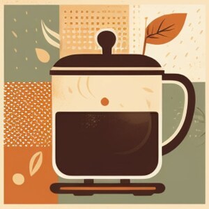 Modern Coffee Prints (collection 3): Collection of 5 Abstract Digital ...