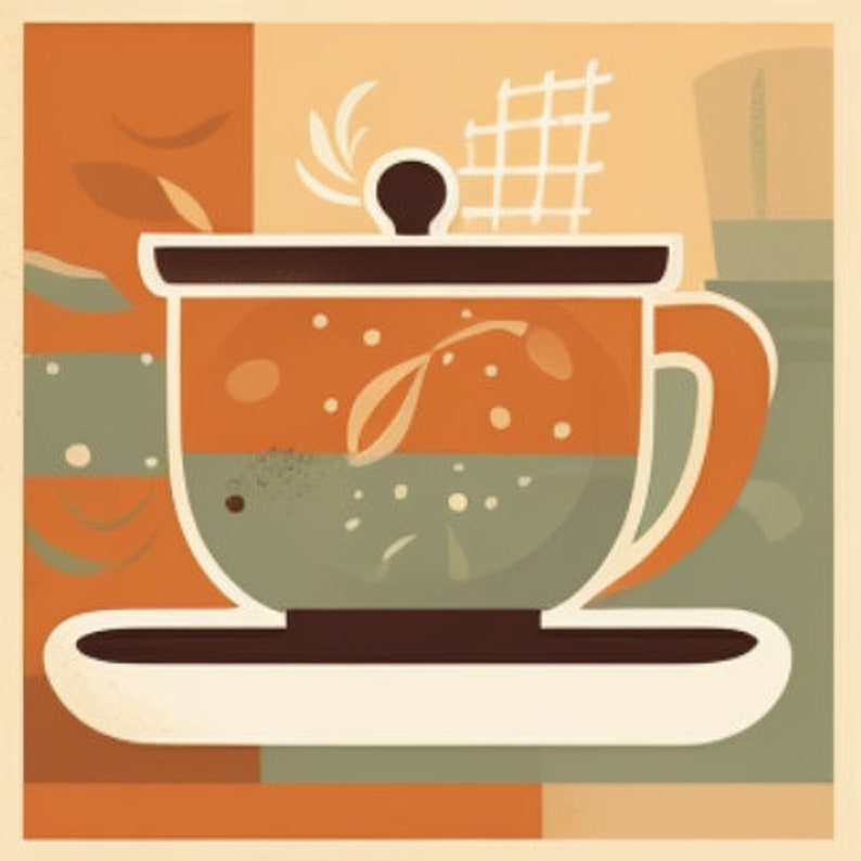 Modern Coffee Prints (collection 3): Collection of 5 Abstract Digital ...