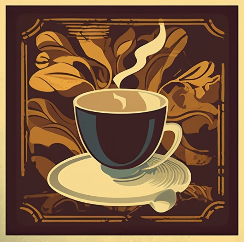 Retro Coffee Prints (collection 1): Collection of 4 Digital Art for ...