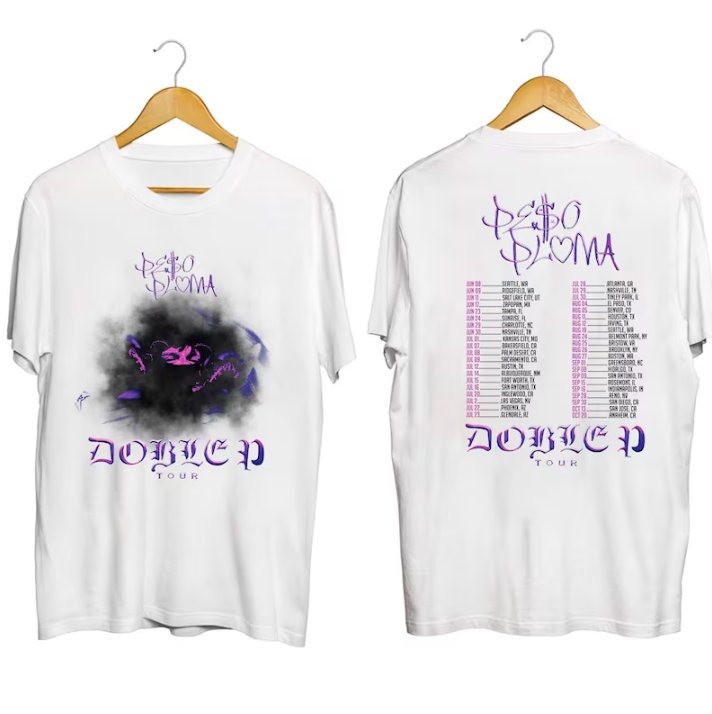 Vintage Peso Pluma Music Shirt, Peso Pluma Doble P Tour 2023 Shirt sold ...