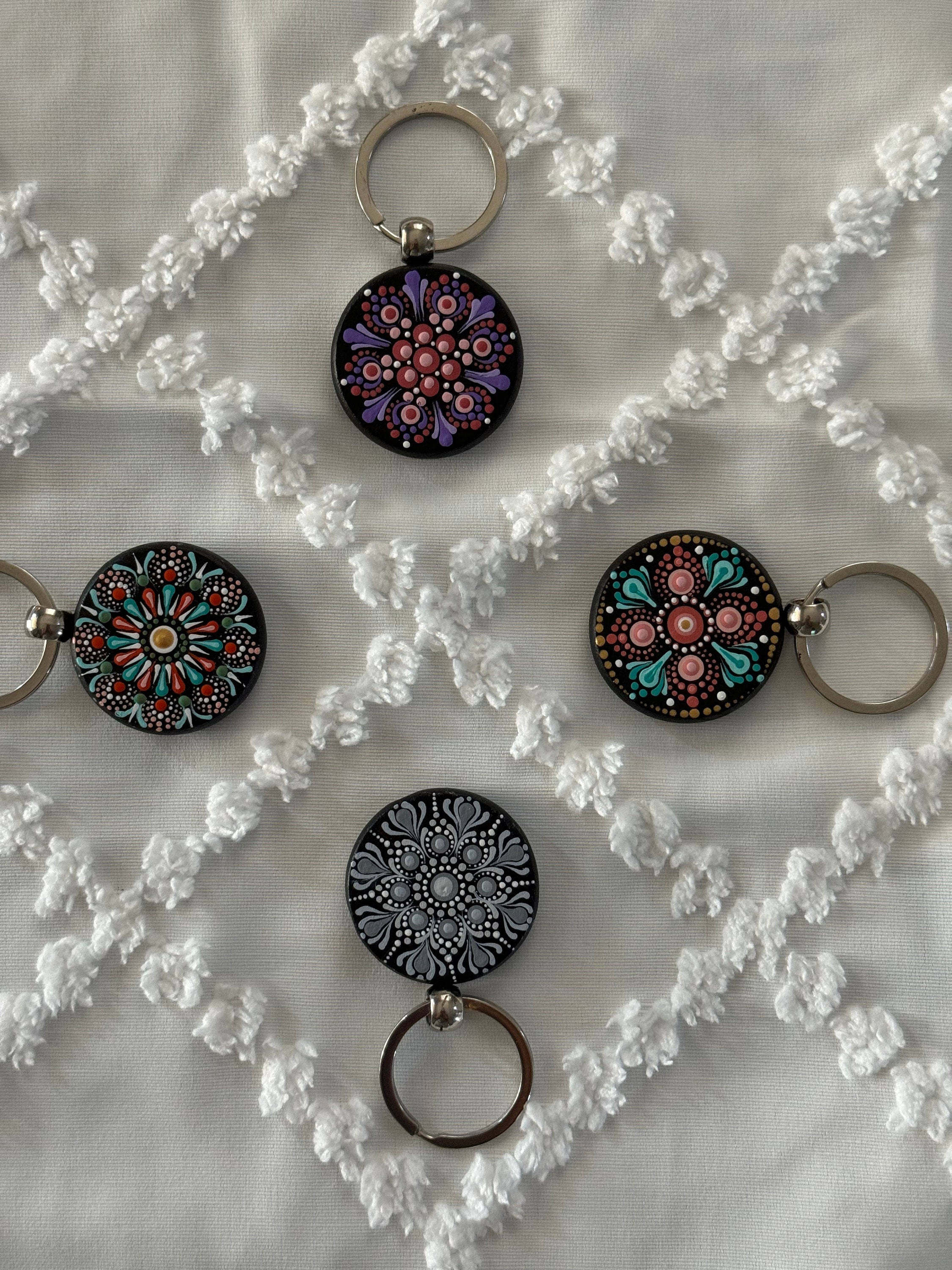 Dot Mandala Art Keychain - Etsy