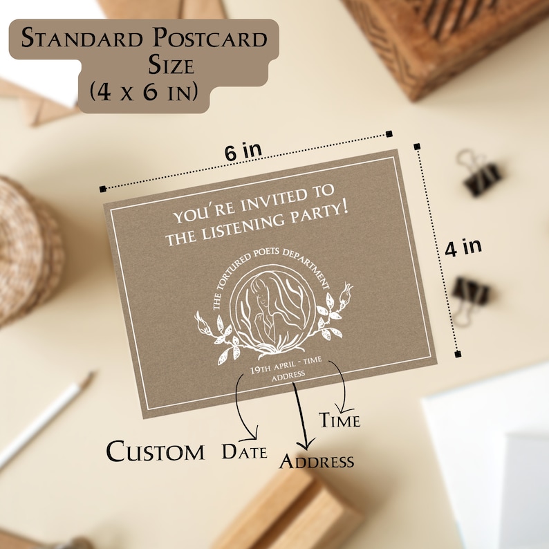 Taylor Listening Party Invitation Digital Card, the Tortured Poets ...