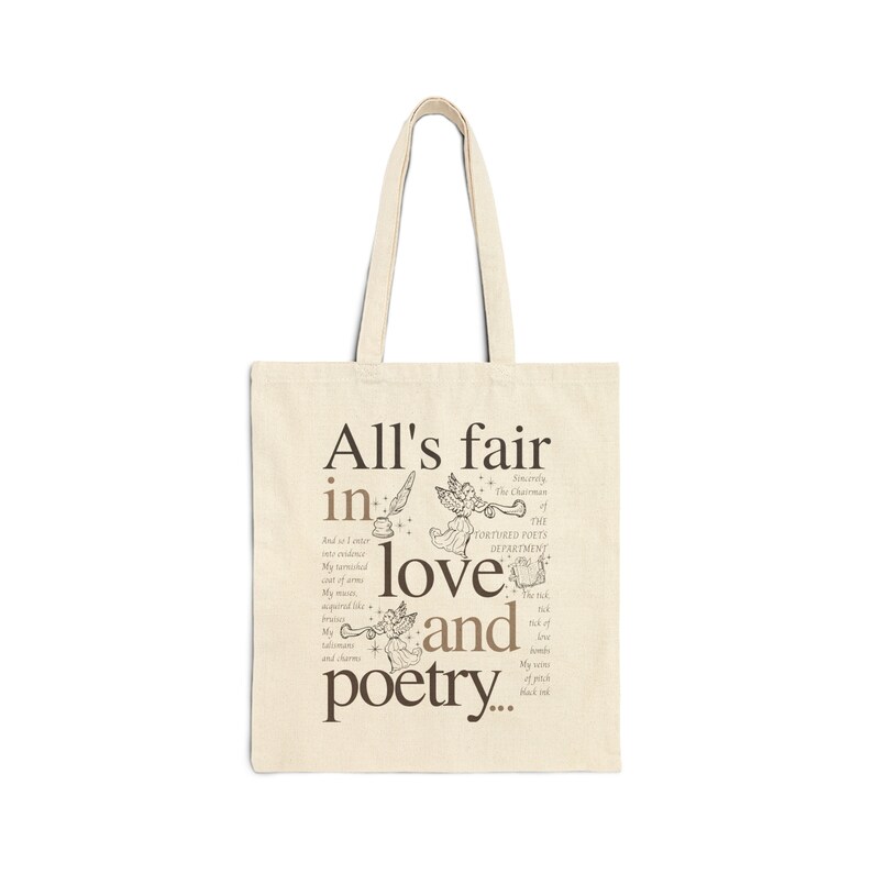The Tortured Poets Department Cotton Canvas Tote Bag, Alls Fair in Love ...