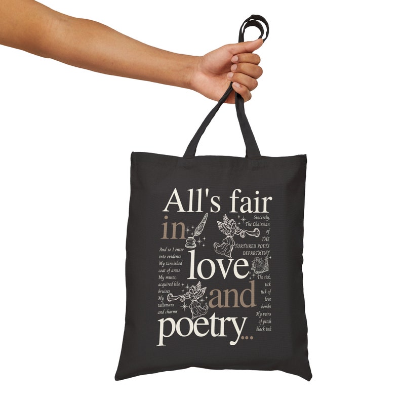 The Tortured Poets Department Cotton Canvas Tote Bag, Alls Fair in Love ...