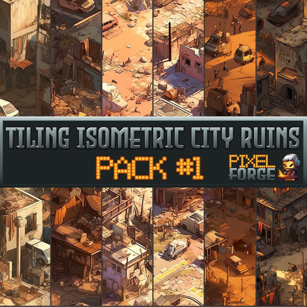 Tiling Isometric Wasteland City Ruins Pack1 - Etsy