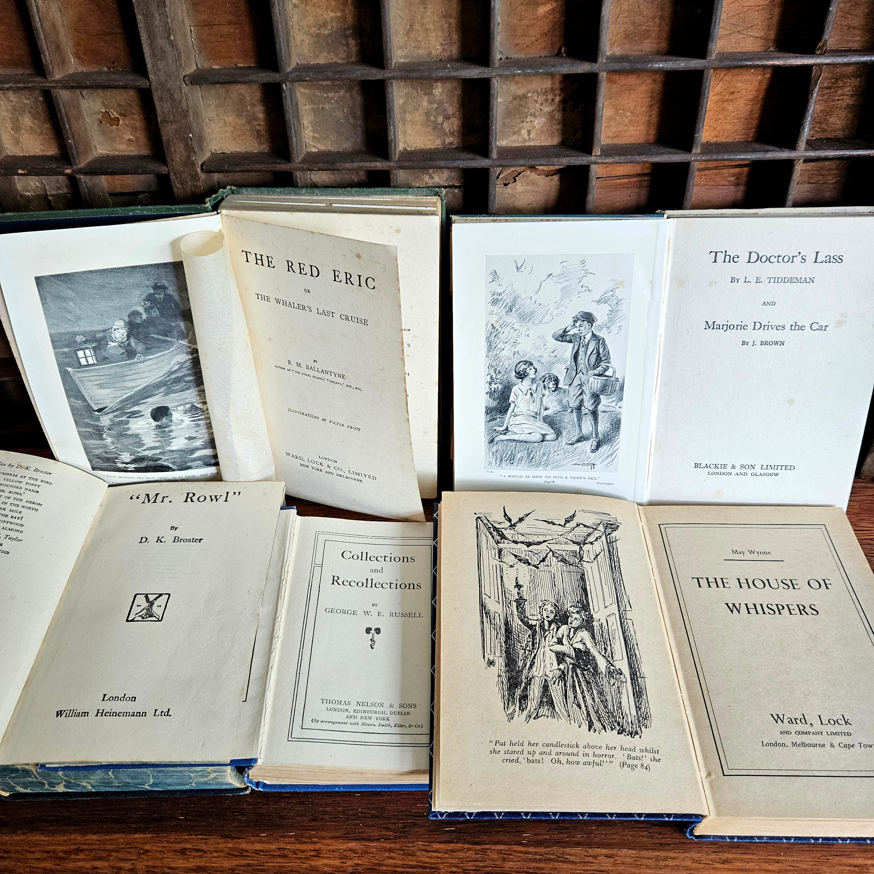Set of Five Decorative Vintage Book Bundle, Stack of 5 Hard Cover Books ...